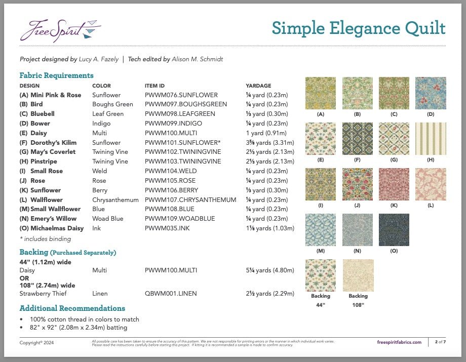 Simple Elegance Quilt Pattern Download — Woven Modern Fabric Gallery
